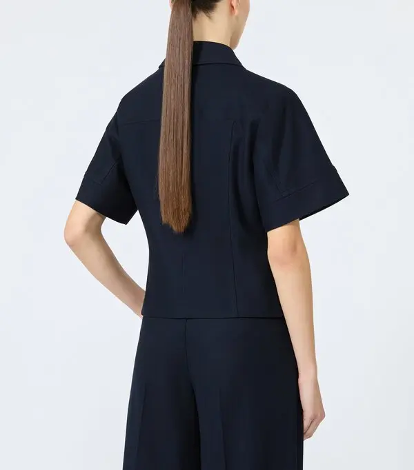 Max Mara Short Sleeve Cotton Jacket - Navy
