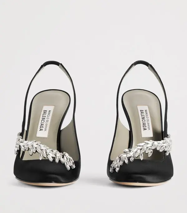 Balenciaga X Manolo Blahnik Embellished Slingback Heels