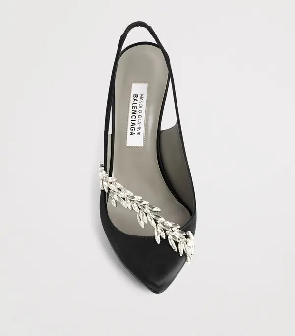 Balenciaga X Manolo Blahnik Embellished Slingback Heels