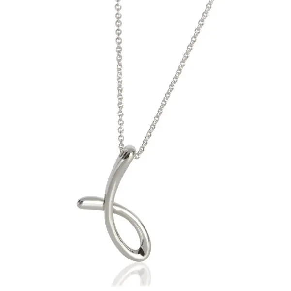 Tiffany & Co. Sterling Silver Elsa Peretti Alphabet Initial J Pendant Necklace - Sterling_silver