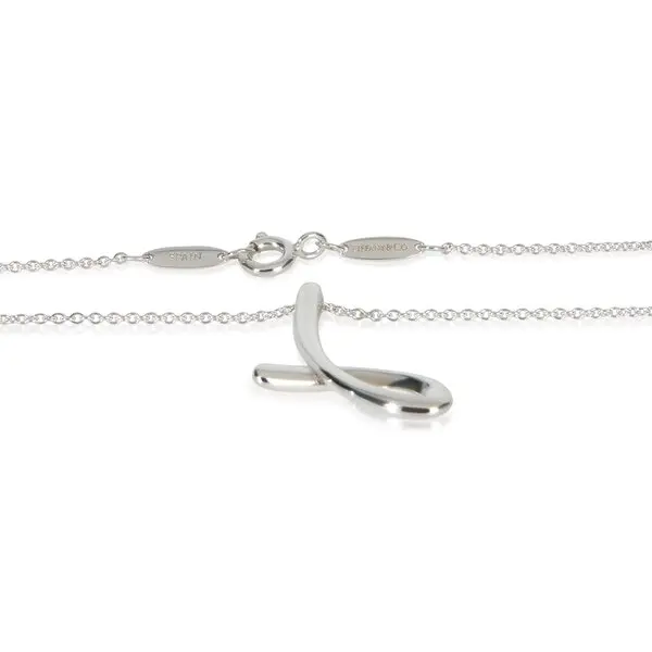 Tiffany & Co. Sterling Silver Elsa Peretti Alphabet Initial J Pendant Necklace