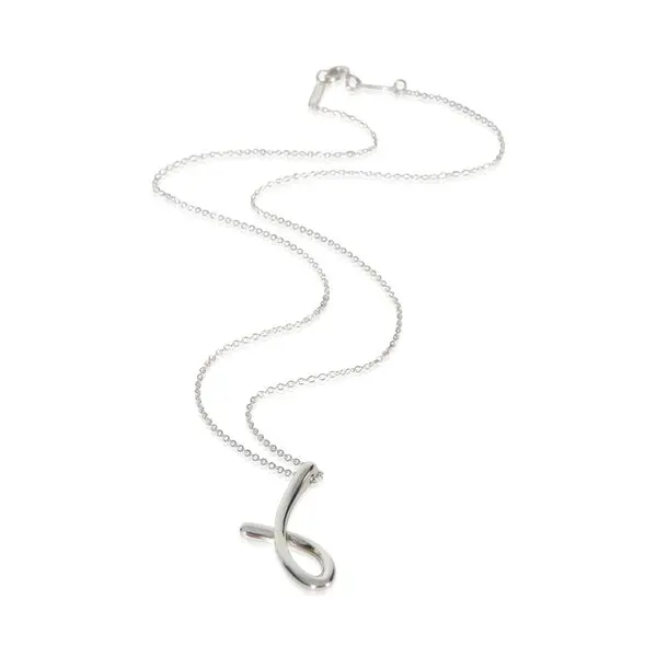 Tiffany & Co. Sterling Silver Elsa Peretti Alphabet Initial J Pendant Necklace