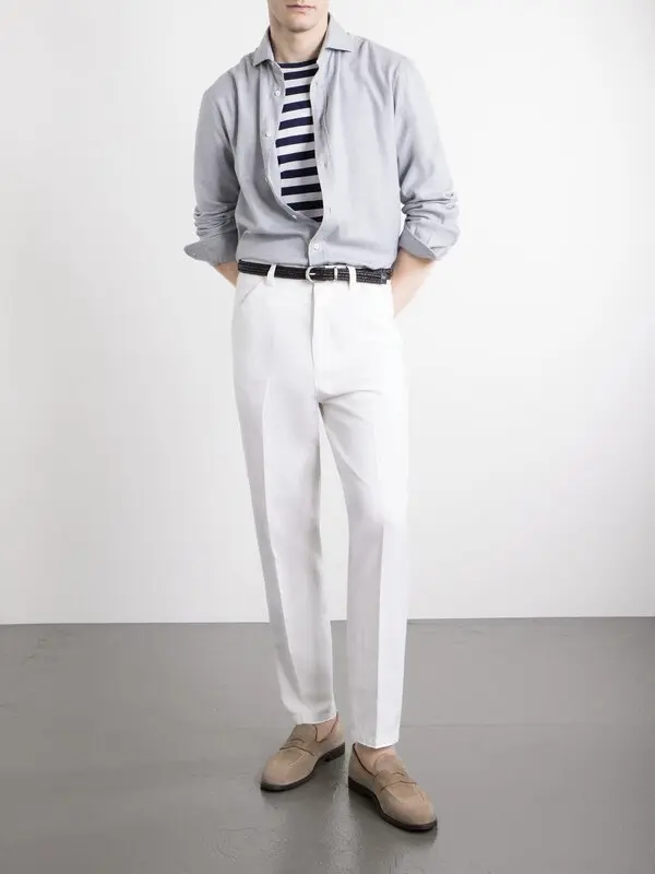 Brunello Cucinelli Herringbone Cotton And Lyocell-blend Shirt