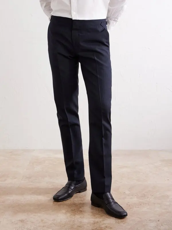 LARDINI Tailored Striped Wool Trousers