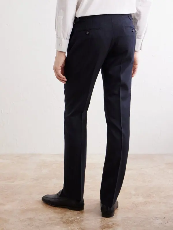 LARDINI Tailored Striped Wool Trousers