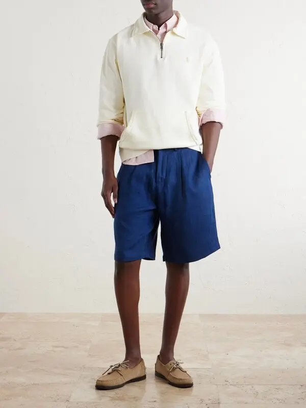 Oliver Peoples Coney Pleated Linen Shorts