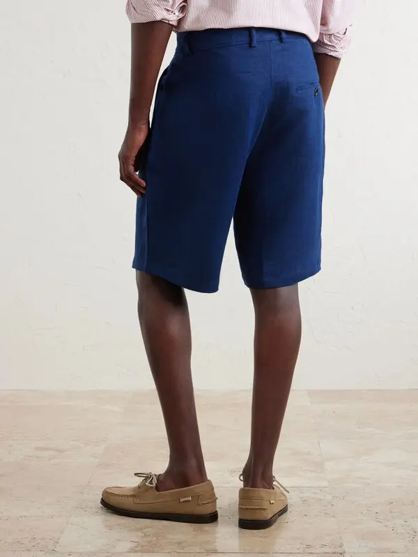 Oliver Peoples Coney Pleated Linen Shorts