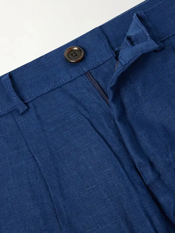Oliver Peoples Coney Pleated Linen Shorts