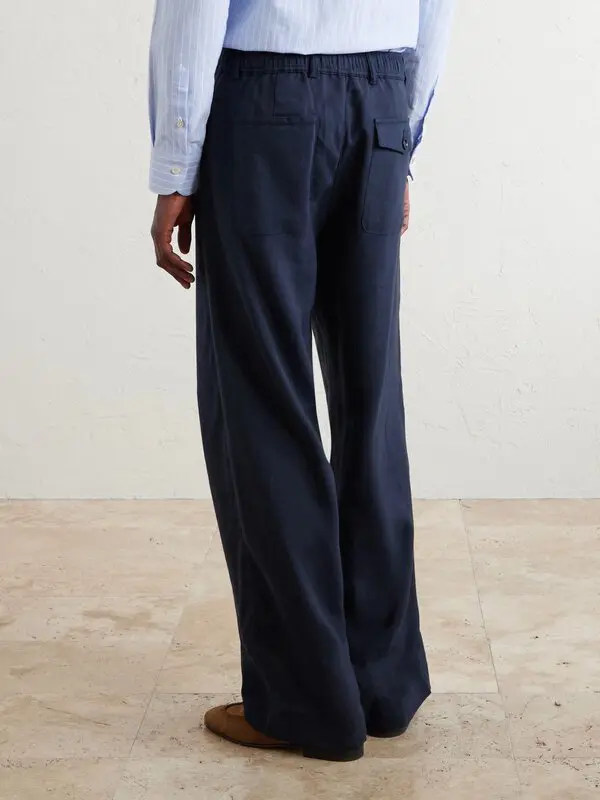 Oliver Peoples Oxford Striped Linen Drawstring Trousers