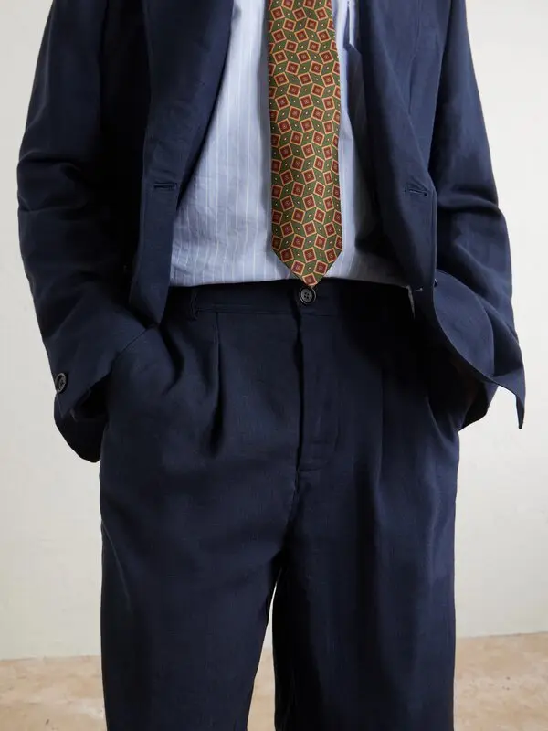 Oliver Peoples Oxford Striped Linen Drawstring Trousers