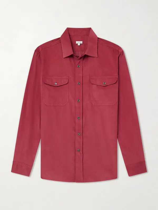 Caruso Cotton-corduroy Shirt - Red