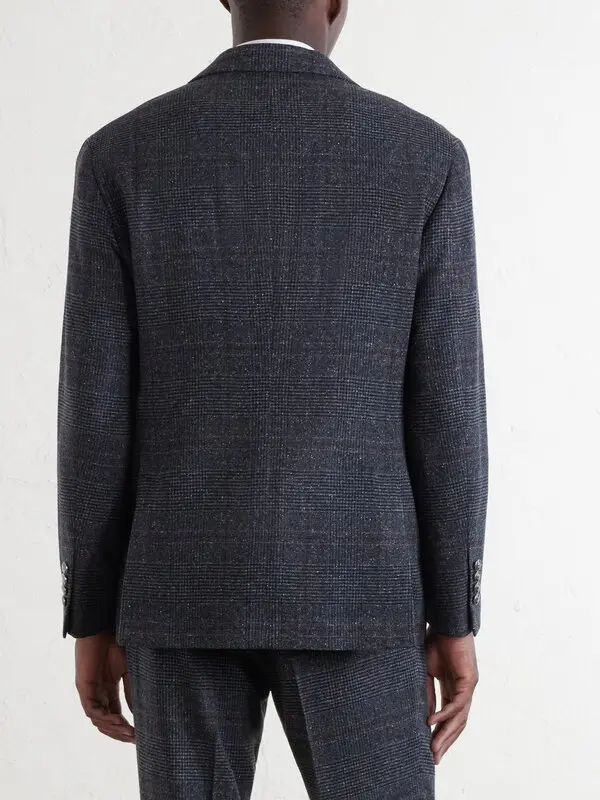 Brunello Cucinelli Checked Silk, Wool And Cashmere-blend Suit Jacket