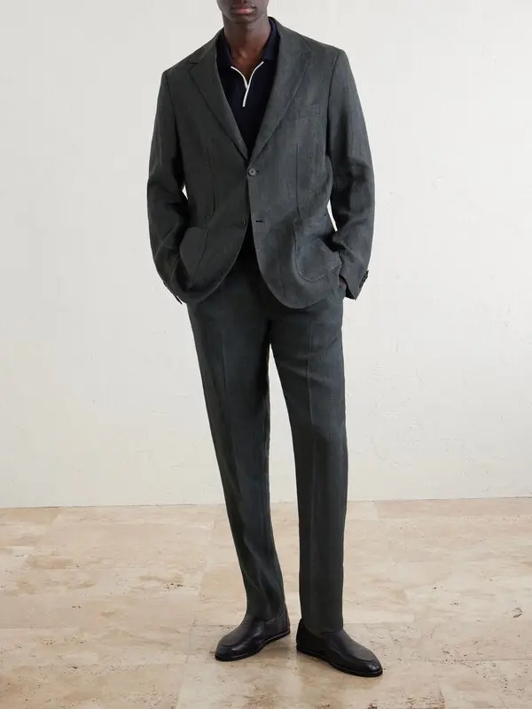 Sunspel Single-breasted Linen Suit Jacket