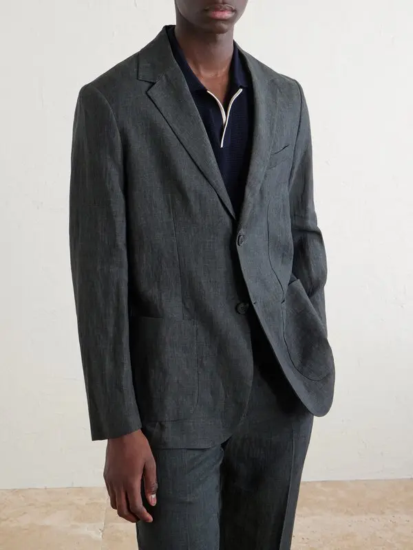 Sunspel Single-breasted Linen Suit Jacket