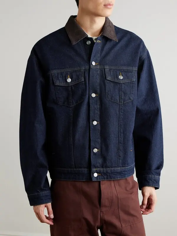 Nn07 Roy 1882 Corduroy-trimmed Organic Denim Jacket