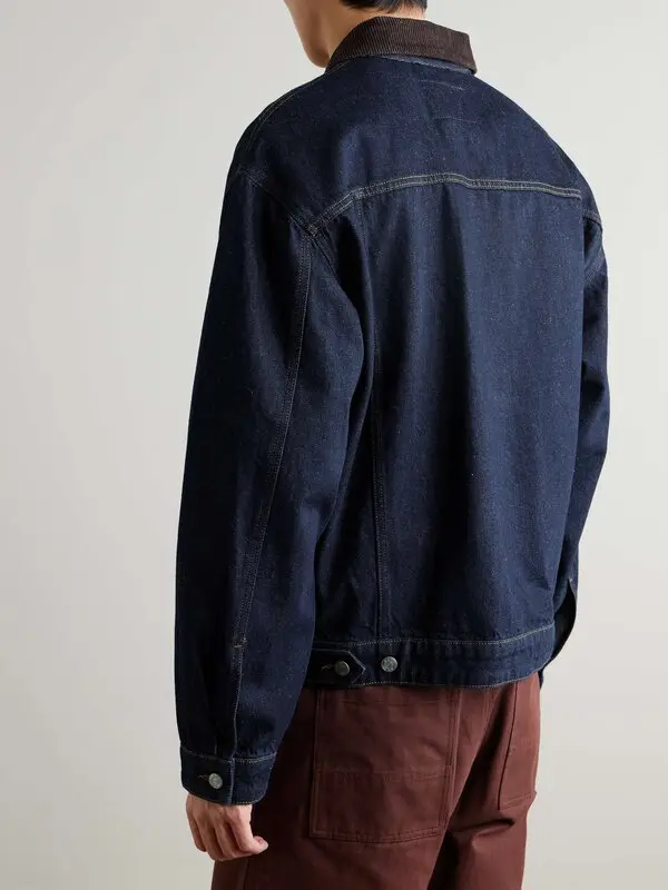 Nn07 Roy 1882 Corduroy-trimmed Organic Denim Jacket