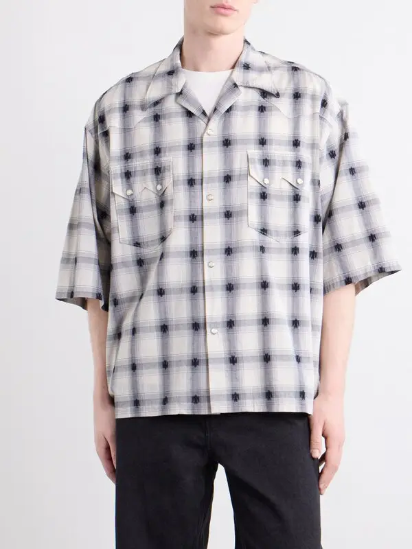 Kapital Camp-collar Checked Cotton Western Shirt