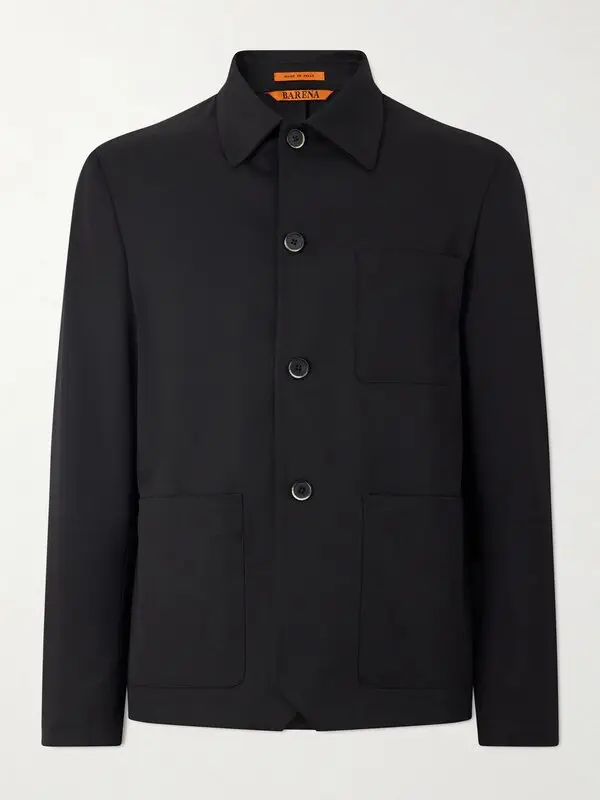 Barena Venezia Wool-blend Gabardine Overshirt - Black