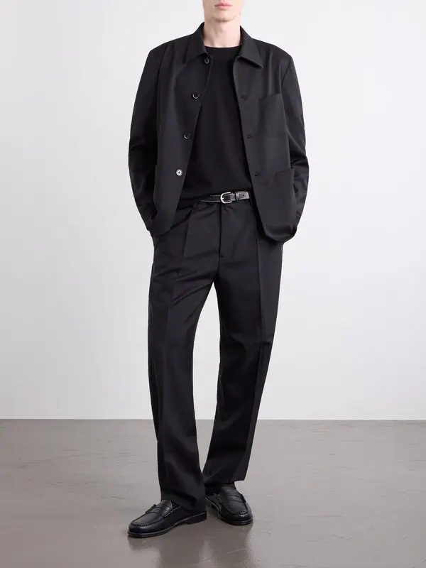 Barena Venezia Wool-blend Gabardine Overshirt - Black