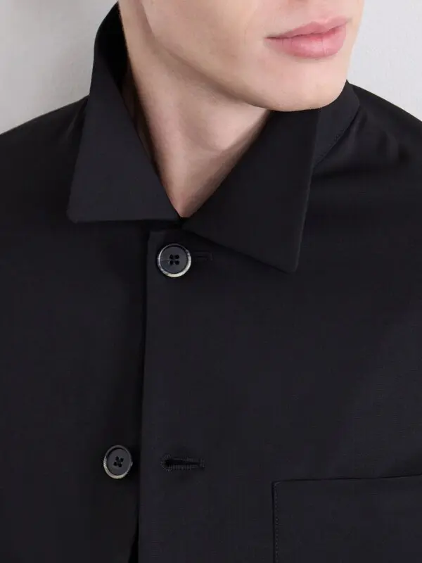 Barena Venezia Wool-blend Gabardine Overshirt - Black