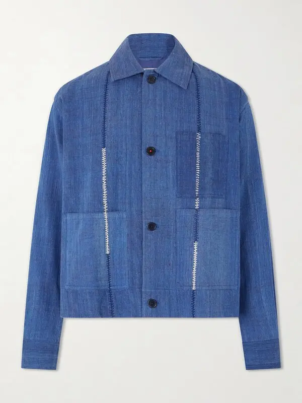 KARDO Bodhi Cotton-jacquard Jacket - Blue