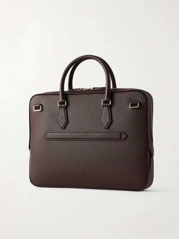 Montblanc Logo-appliquéd Textured-leather Briefcase