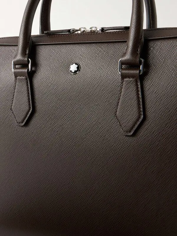 Montblanc Logo-appliquéd Textured-leather Briefcase