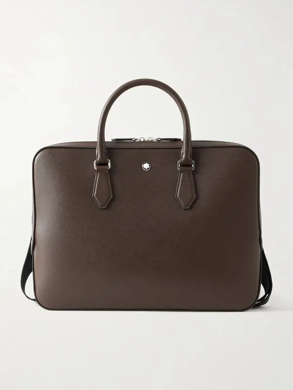 Montblanc Logo-appliquéd Textured-leather Briefcase