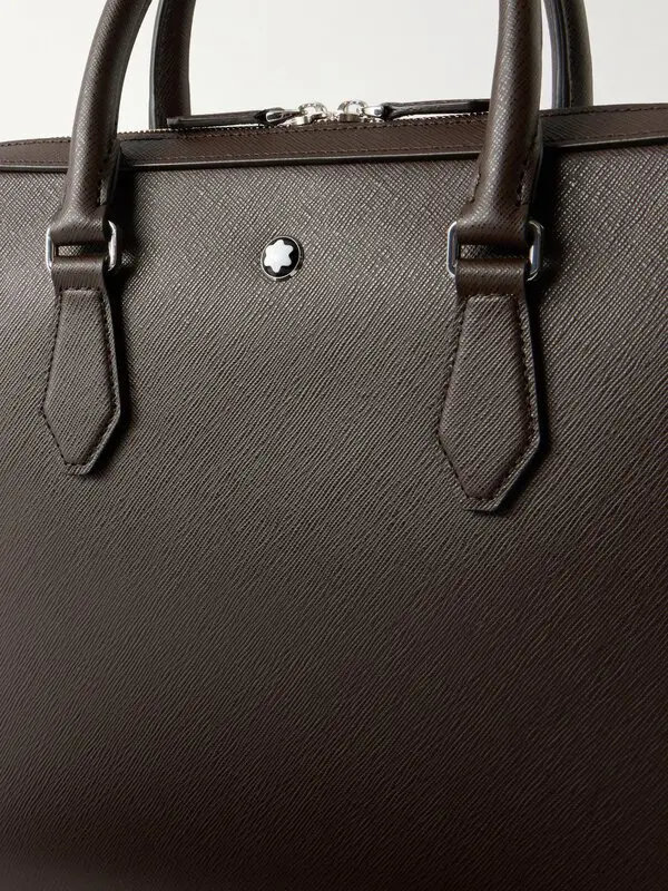 Montblanc Logo-appliquéd Textured-leather Briefcase