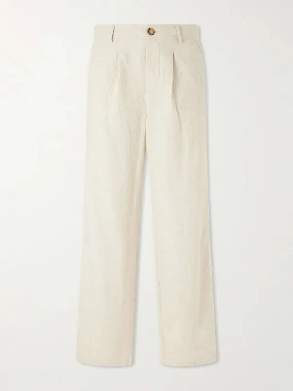 Oliver Peoples Cotton Linen-blend Drawstring Trousers