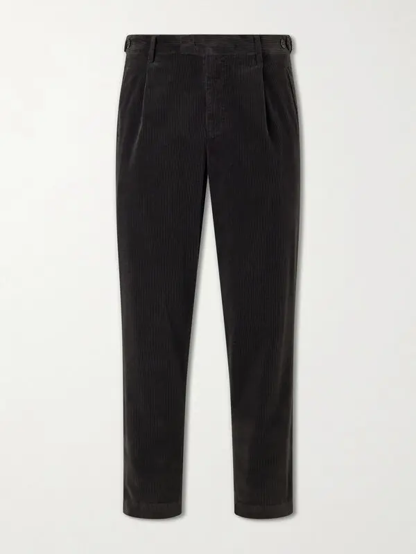 Barena Venezia Straight-leg Pleated Corduroy Trousers - Brown