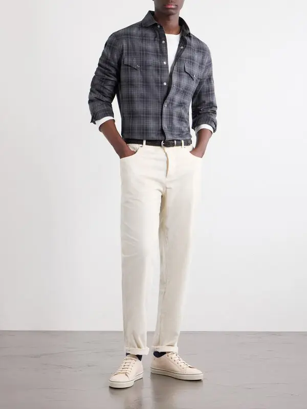 Brunello Cucinelli Checked Cotton-flannel Shirt