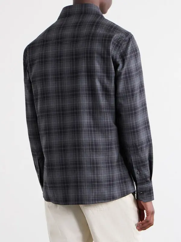 Brunello Cucinelli Checked Cotton-flannel Shirt