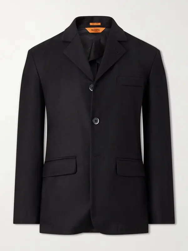 Barena Venezia Twill Wool-blend Blazer - Black