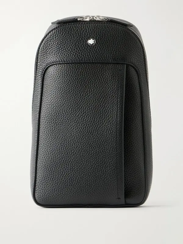 Montblanc Logo-appliquéd Full-grain Leather Messenger Bag