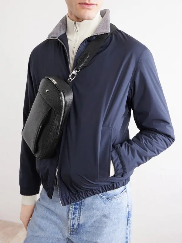 Montblanc Logo-appliquéd Full-grain Leather Messenger Bag