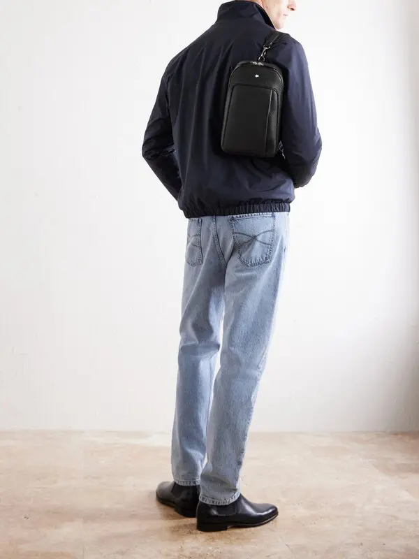 Montblanc Logo-appliquéd Full-grain Leather Messenger Bag
