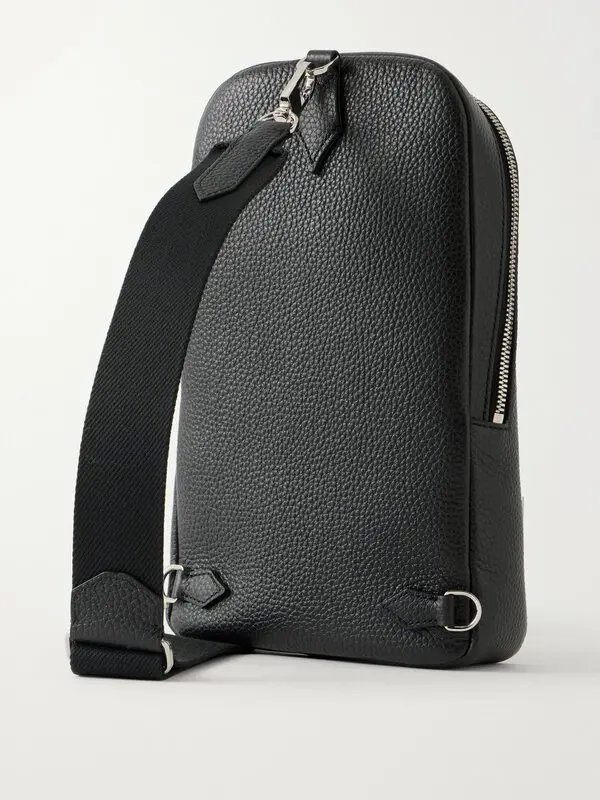 Montblanc Logo-appliquéd Full-grain Leather Messenger Bag