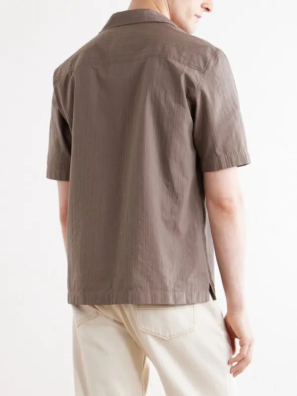 Sunspel Camp-collar Textured-cotton Shirt