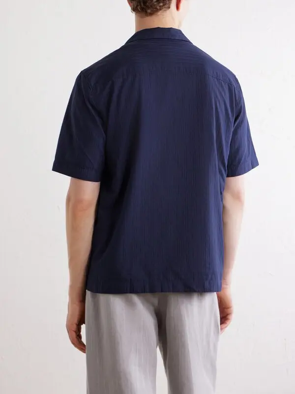 Sunspel Camp-collar Textured-cotton Shirt