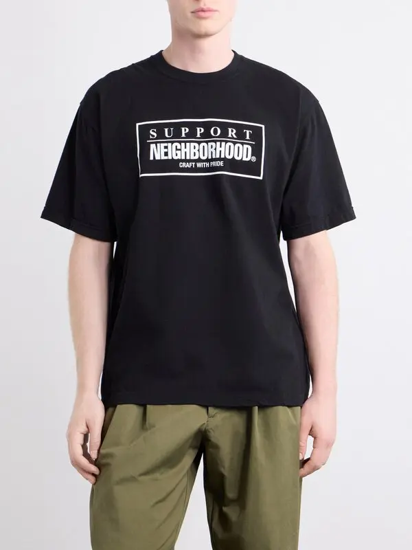 NEIGHBORHOOD Logo-print Cotton-jersey T-shirt - Black
