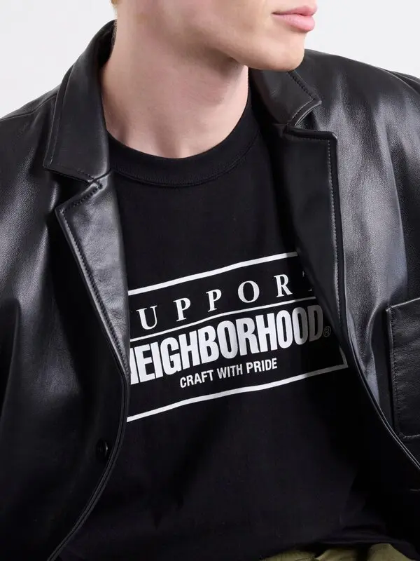 NEIGHBORHOOD Logo-print Cotton-jersey T-shirt - Black