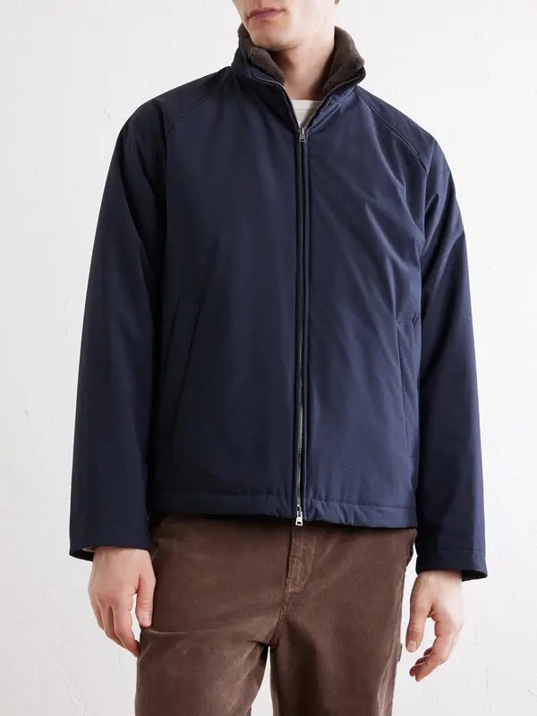 Herno Faux Fur Trimmed Bomber Jacket
