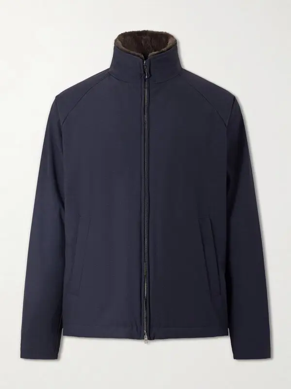Herno Faux Fur Trimmed Bomber Jacket