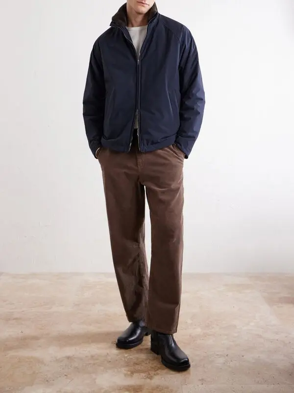 Herno Faux Fur Trimmed Bomber Jacket