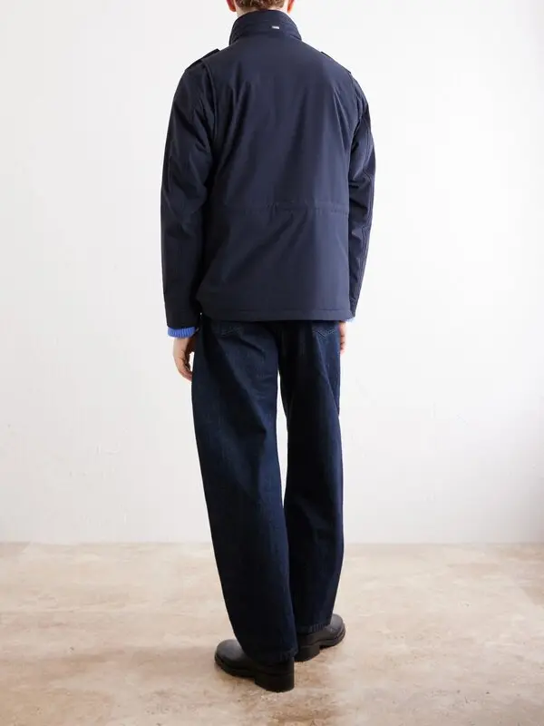 Herno Four Pockets Woven Field Jacket - Blue