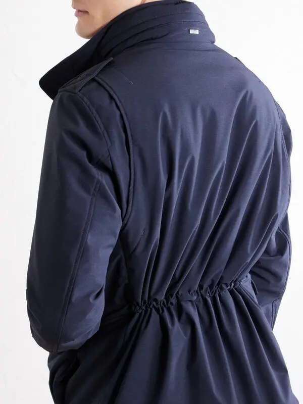 Herno Four Pockets Woven Field Jacket - Blue