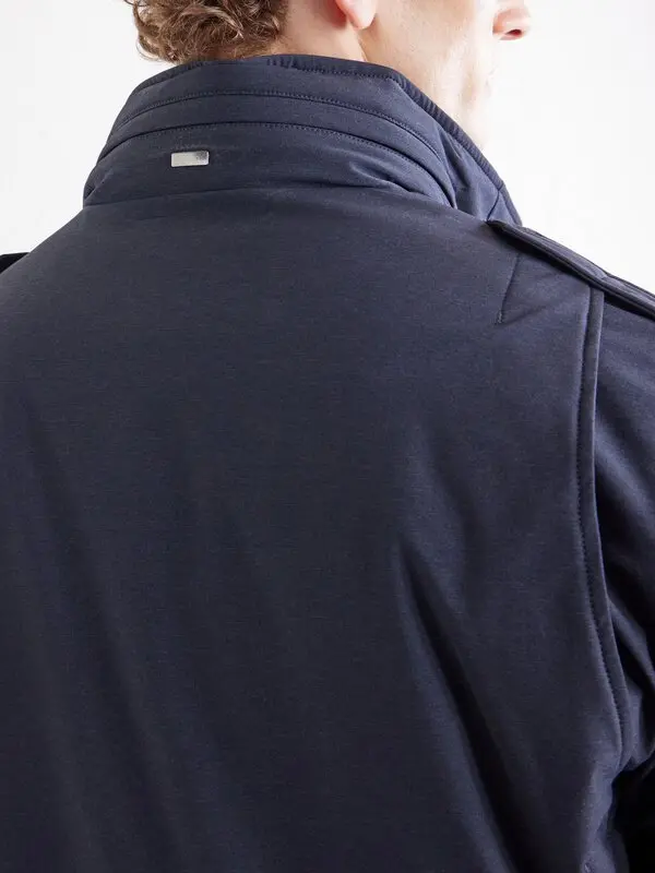 Herno Four Pockets Woven Field Jacket - Blue
