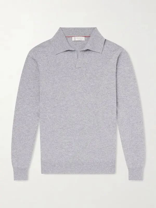 Brunello Cucinelli Cashmere Polo Shirt - Gray