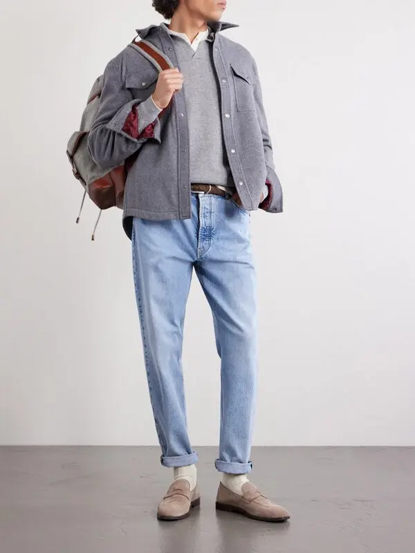 Brunello Cucinelli Cashmere Polo Shirt - Gray